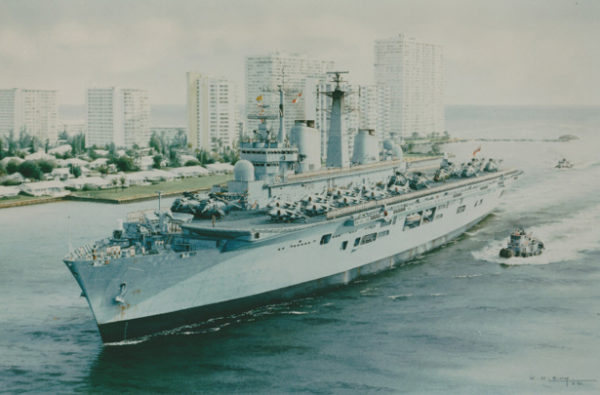 HMS Illustrious entering Fort Lauderdale » Bishop Marine Art