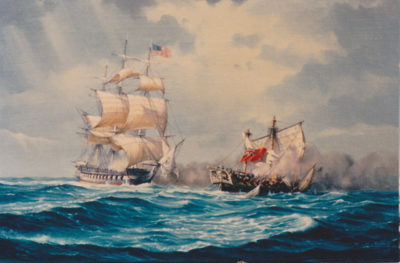 USS Constitution v HMS Java 1813 » Bishop Marine Art